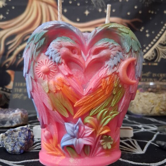 Sacred Moon Candle Co | Accents | Rainbow Celestial Eagle Couple Pillar ...